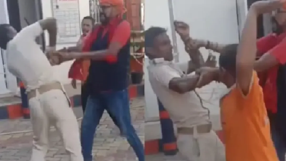காவல்துறை அதிகாரியை சரமாரியாக அடித்த பெட்ரோல் பங்க் ஊழியர்கள்.. என்ன ...