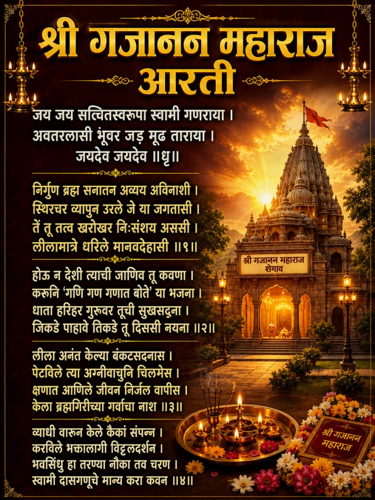 Shegaon Gajanan Maharaj Aarti शेगावच्या माऊलींची श्री गजानन महाराजांची ...